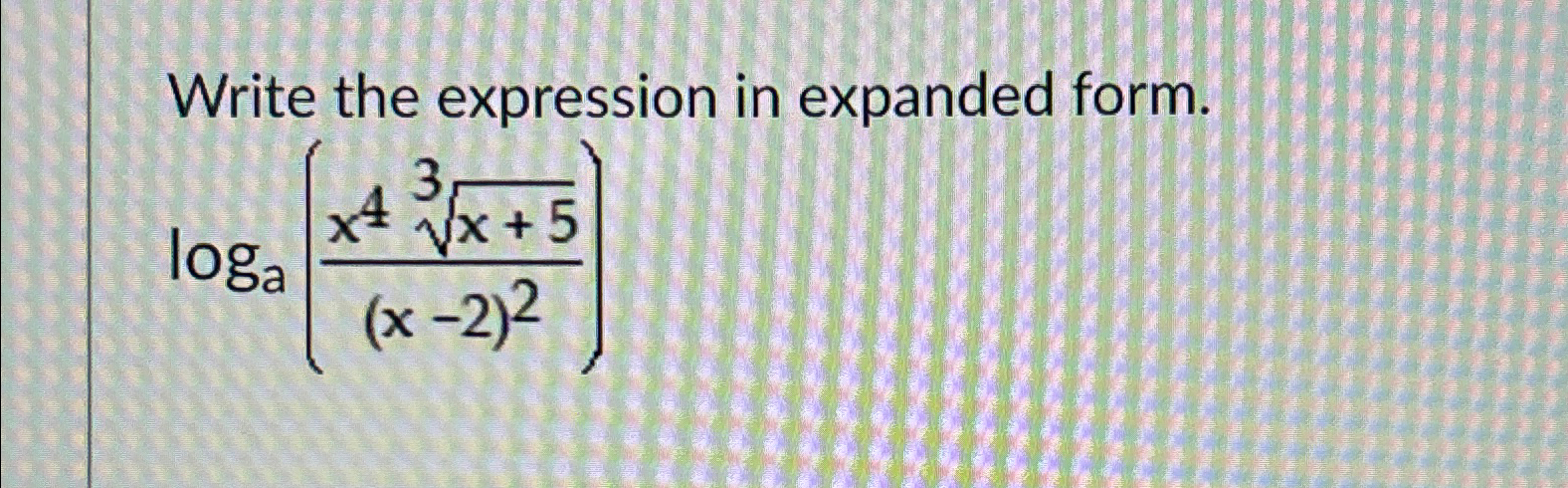 Solved Write the expression in expanded | Chegg.com