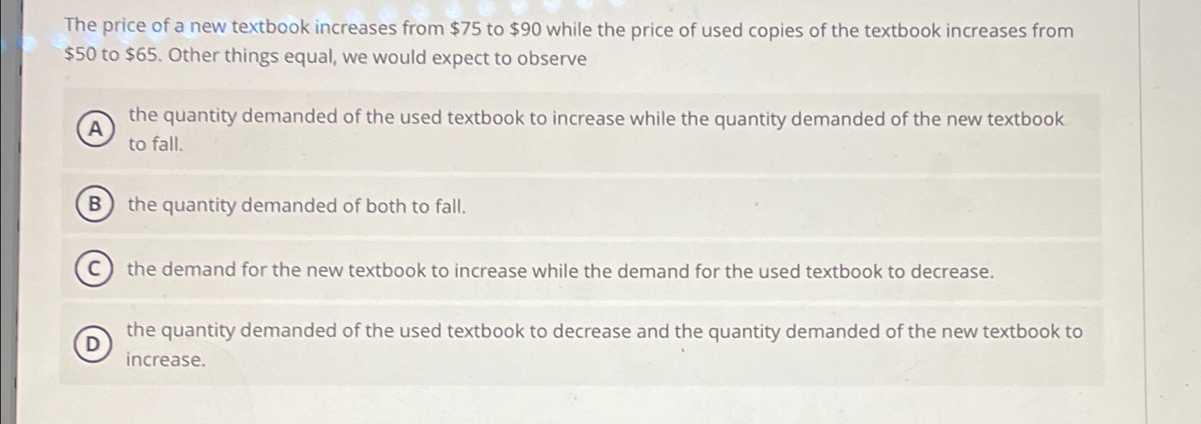 Solved The price of a new textbook increases from $75 ﻿to | Chegg.com