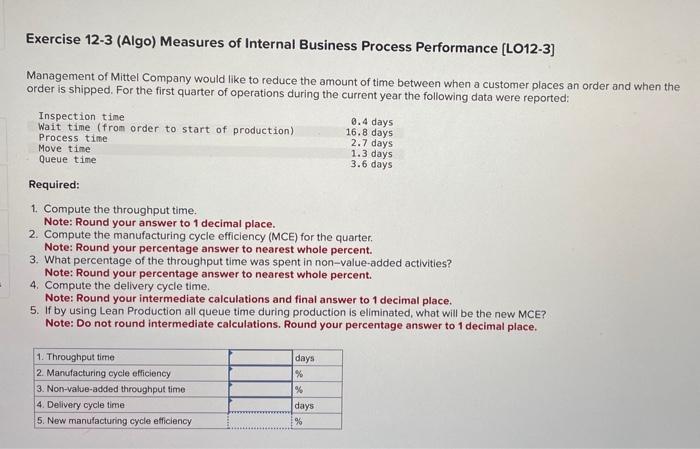 Solved Exercise 12-3 (Algo) Measures of Internal Business | Chegg.com