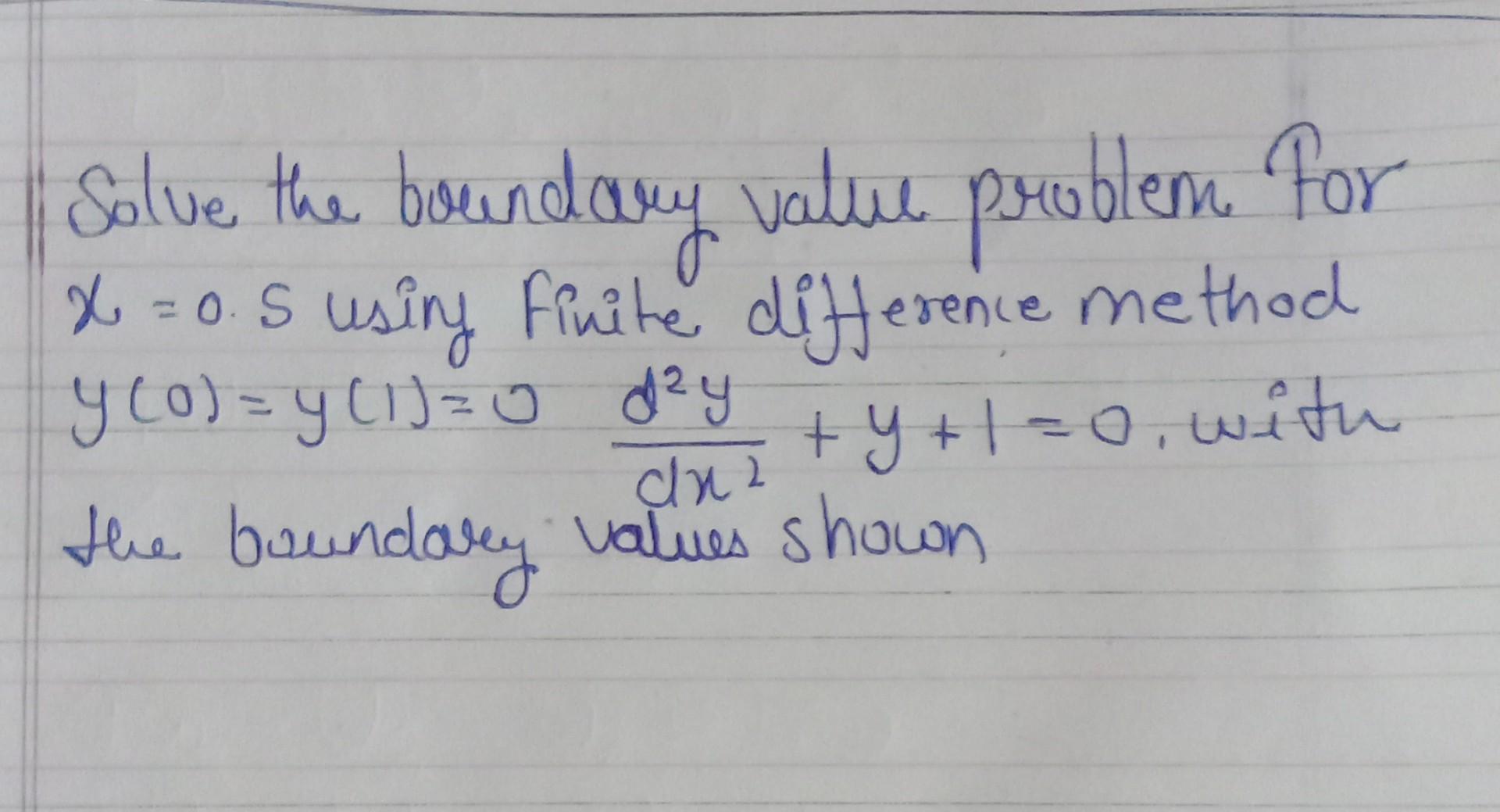 Solved Solve the boundary value problem for x = 0.5 using | Chegg.com