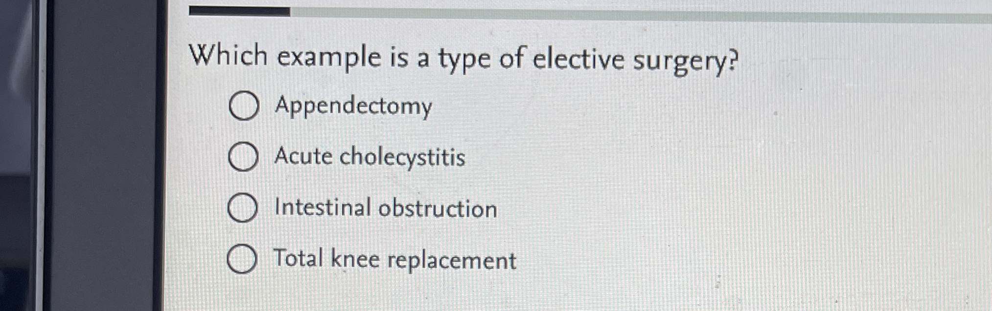 Solved Which example is a type of elective | Chegg.com