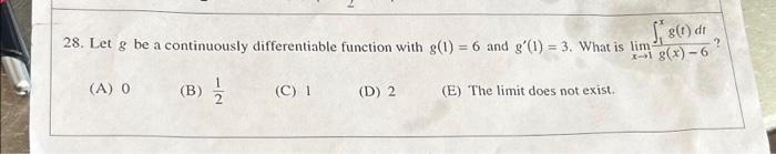Solved 28. Let g be a continuously differentiable function | Chegg.com