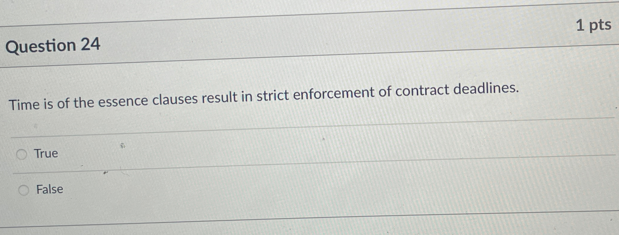Solved Question 24Time is of the essence clauses result in | Chegg.com