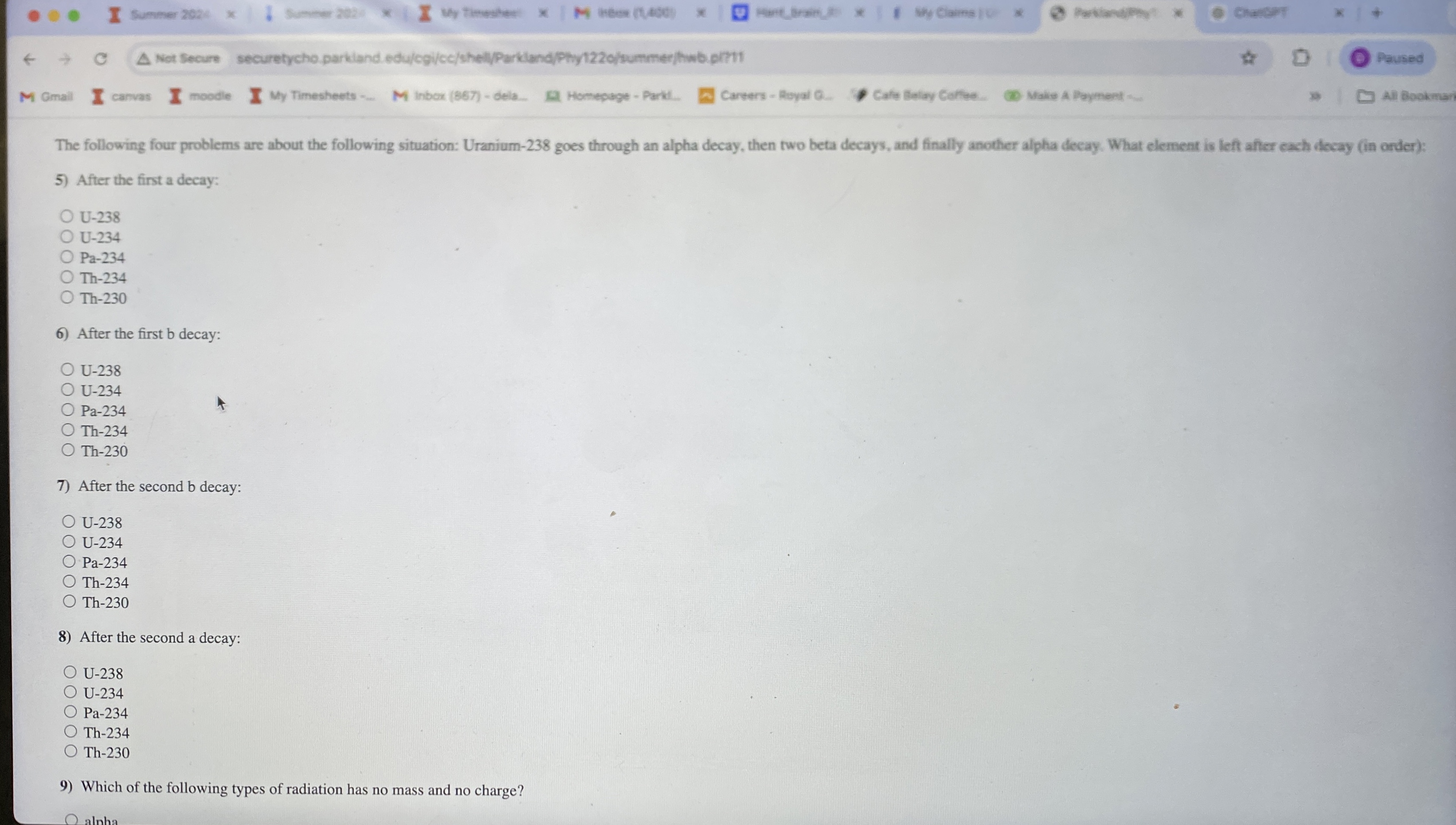 Solved Not Secure securetycho parkland | Chegg.com