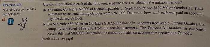 Solved Exercise 2-6 Analyzing account entries and balances | Chegg.com Solved Exercise 2-6 Analyzing account entries and balances | Chegg.com