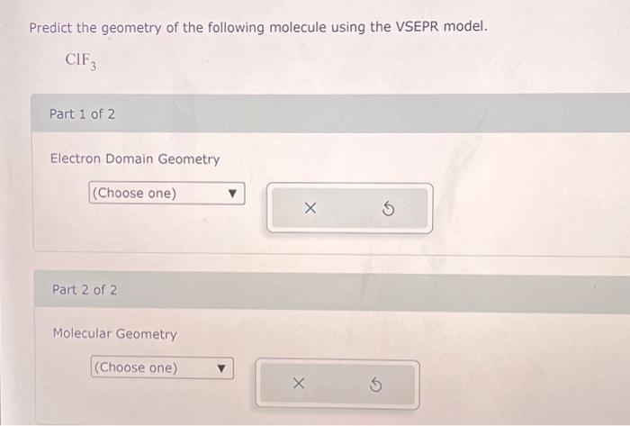 Solved Predict the geometry of the following molecule using | Chegg.com