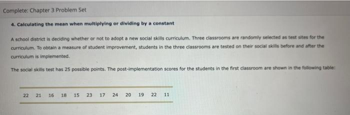 Solved 4. Calculating the mean when muftiplying or dividing | Chegg.com