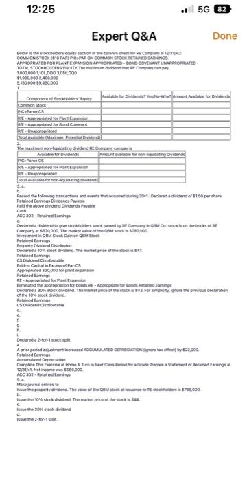 Can you do Part D? "Issue 2 for 1 Stock Split"and | Chegg.com