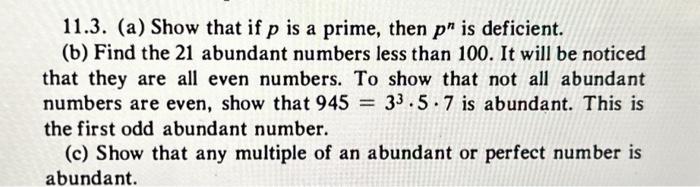 Solved 11.3. (a) Show that if p is a prime, then pn is | Chegg.com