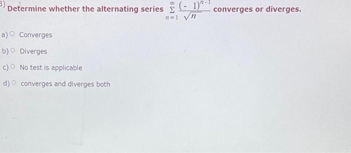 Solved Determine whether the alternating series | Chegg.com