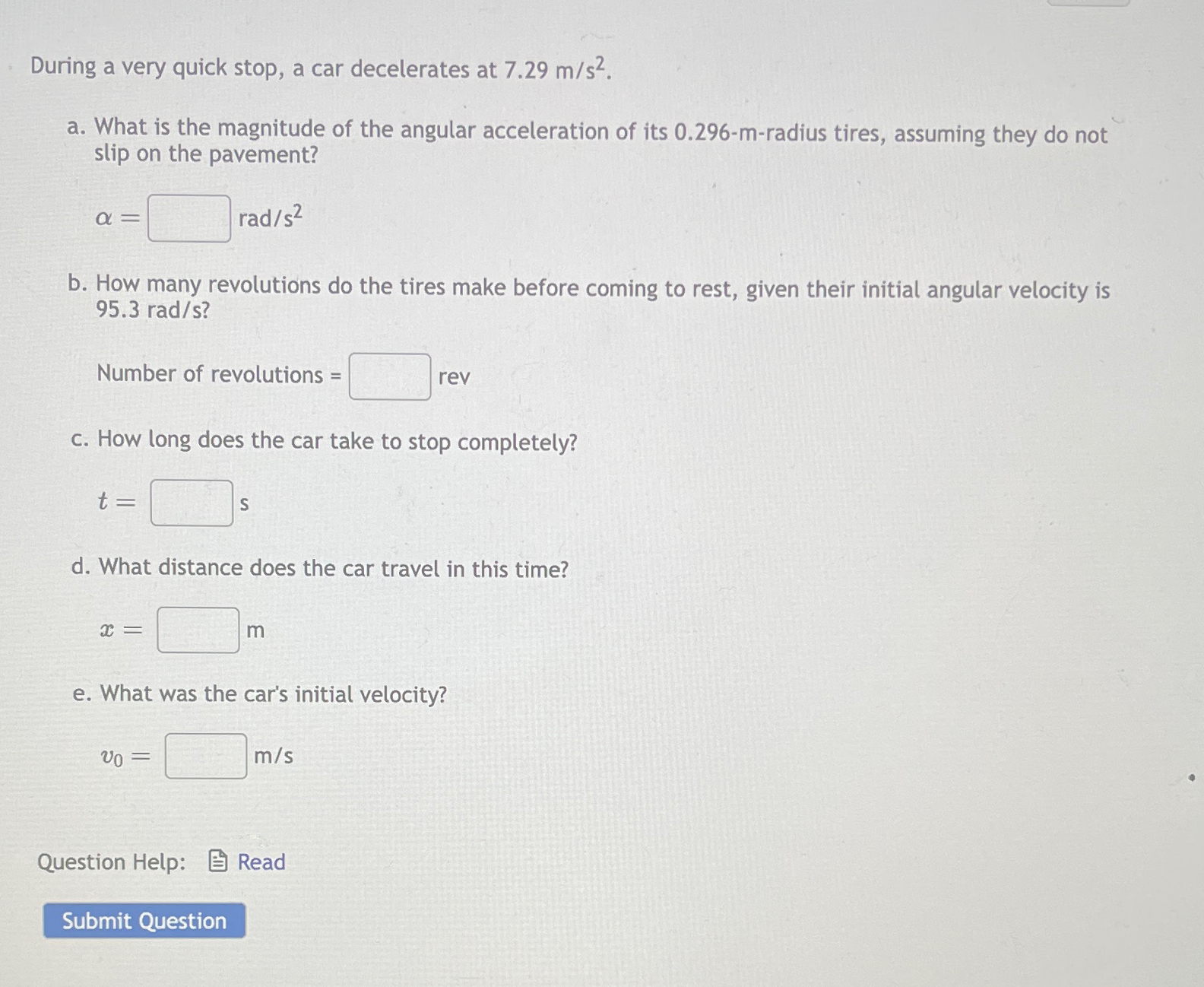 Solved During a very quick stop, a car decelerates at | Chegg.com