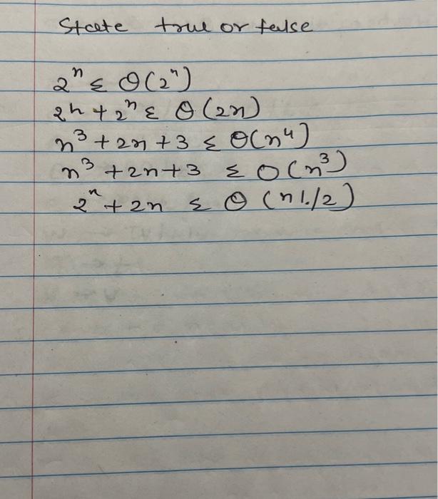 Solved State true or false | Chegg.com
