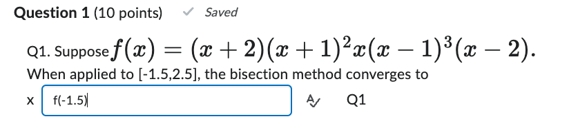 Solved Question 1 (10 ﻿points) ﻿Q1. ﻿Suppose | Chegg.com