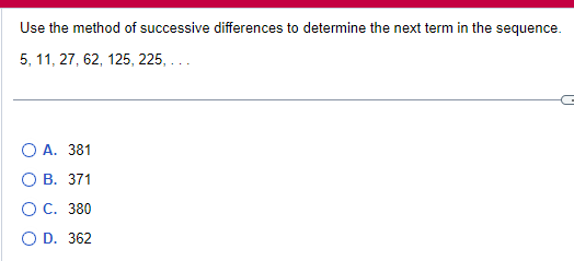 Solved Use the method of successive differences to determine | Chegg.com