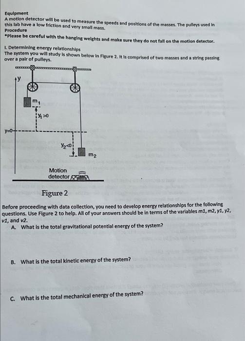 Solved Equipment A motion detector will be used to measure | Chegg.com