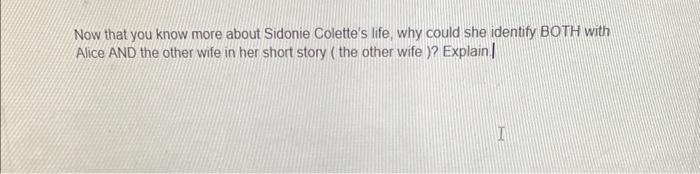 author: sidonie colette and her short story " the | Chegg.com