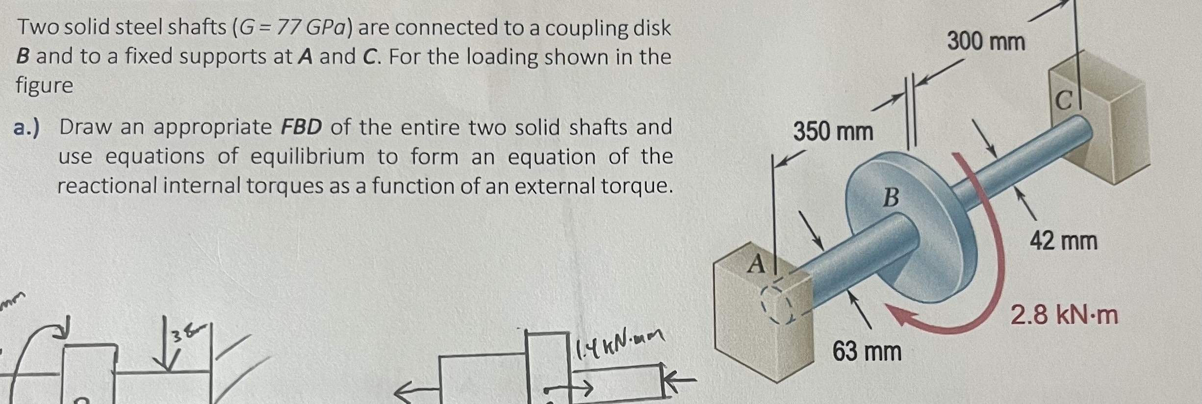 Solved Two solid steel shafts ( G=77GPa ) ﻿are connected to | Chegg.com