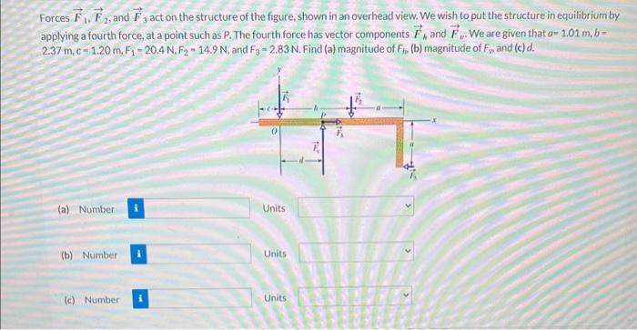 [Solved]: Forces ( vec{F}_{1}, vec{F}_{2} ), and ( ve