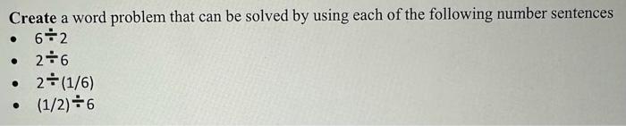 Solved Create a word problem that can be solved by using | Chegg.com