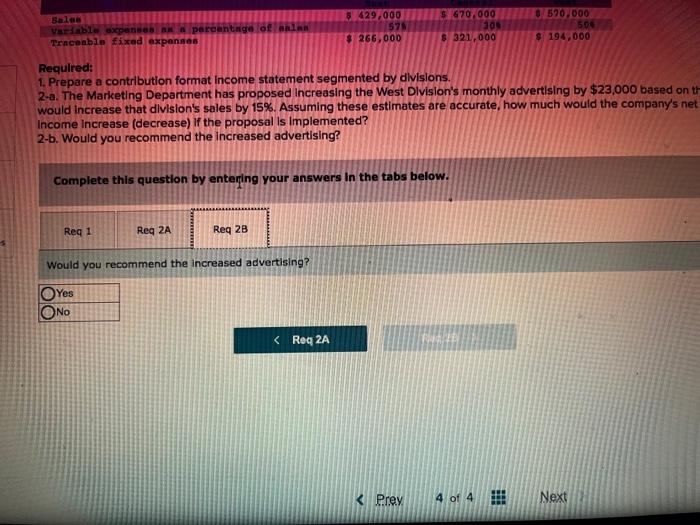 Solved Exercise 6-11 (Algo) Segmented Income Statement | Chegg.com