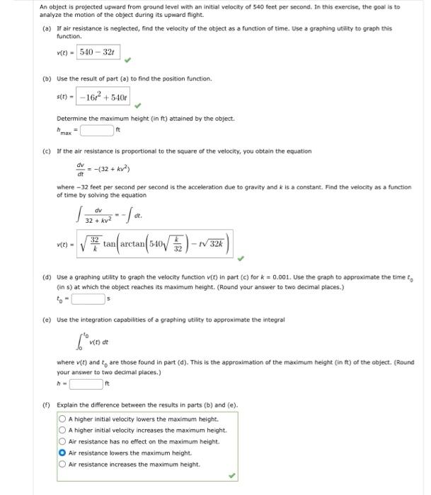 Solved An object is projected upward from ground level with | Chegg.com