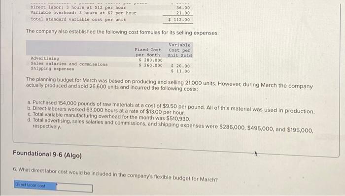 Solved Freble company manuractures one proauct. Its vanadie | Chegg.com