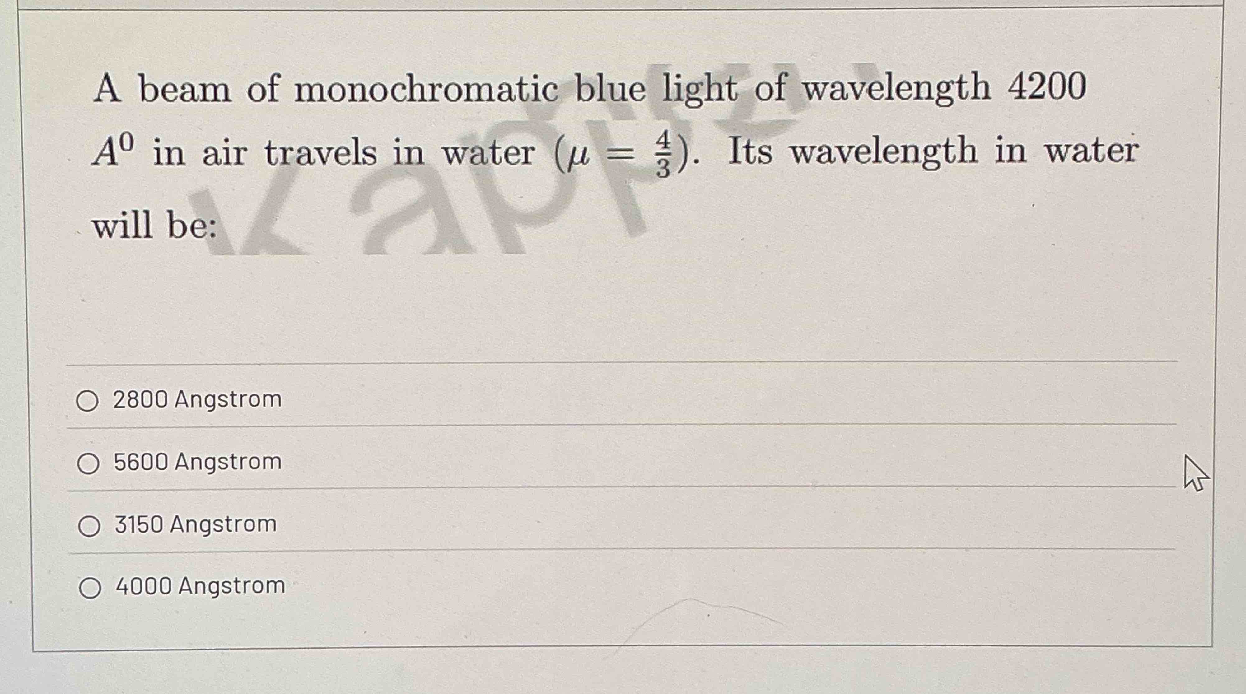 Solved A beam of ﻿monochromatic blue light of ﻿wavelength | Chegg.com