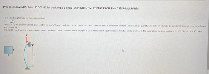 Solved Process-Oriented Problem 10.001 - Euler buckling pp | Chegg.com