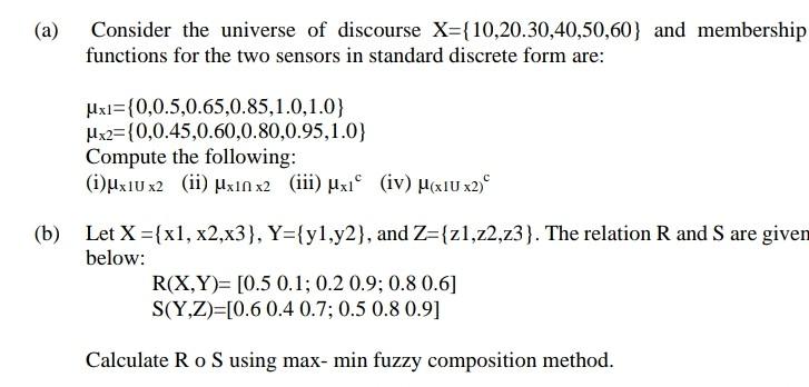 Solved (a) Consider the universe of discourse | Chegg.com