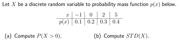 Let x ﻿be a discrete random variable to probability | Chegg.com