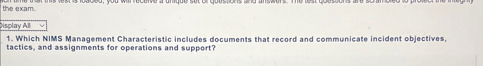 Solved Which NIMS Management Characteristic includes | Chegg.com