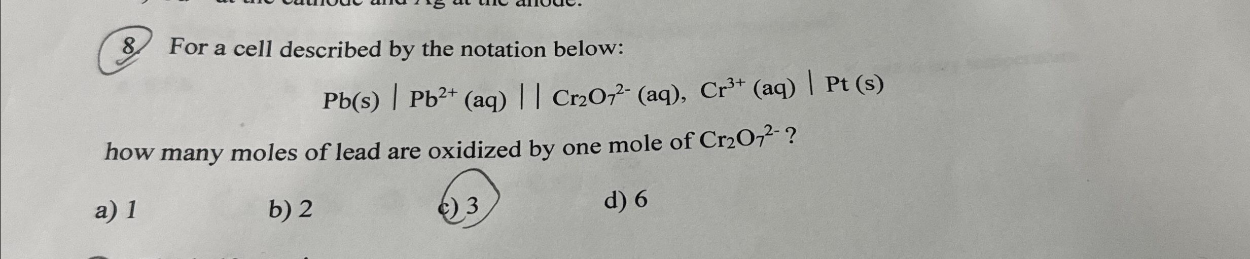 For a cell described by the notation | Chegg.com