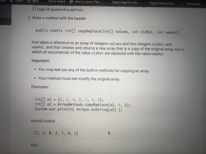Solved Problem 8: Array-processing methods 15 points total | Chegg.com