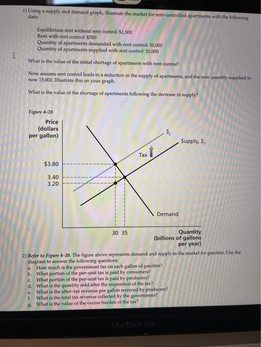 Solved 1) Using a supply and demand graph, illustrate the | Chegg.com