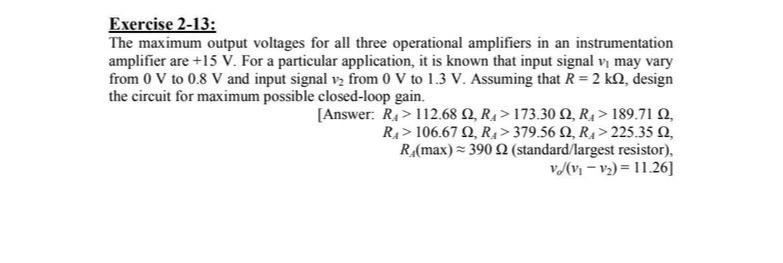 Solved Exercise 2-13:The maximum output voltages for all | Chegg.com Solved Exercise 2-13:The maximum output voltages for all | Chegg.com