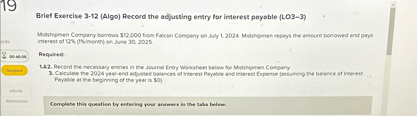 Solved Brief Exercise 3-12 (Algo) ﻿Record the adjusting | Chegg.com