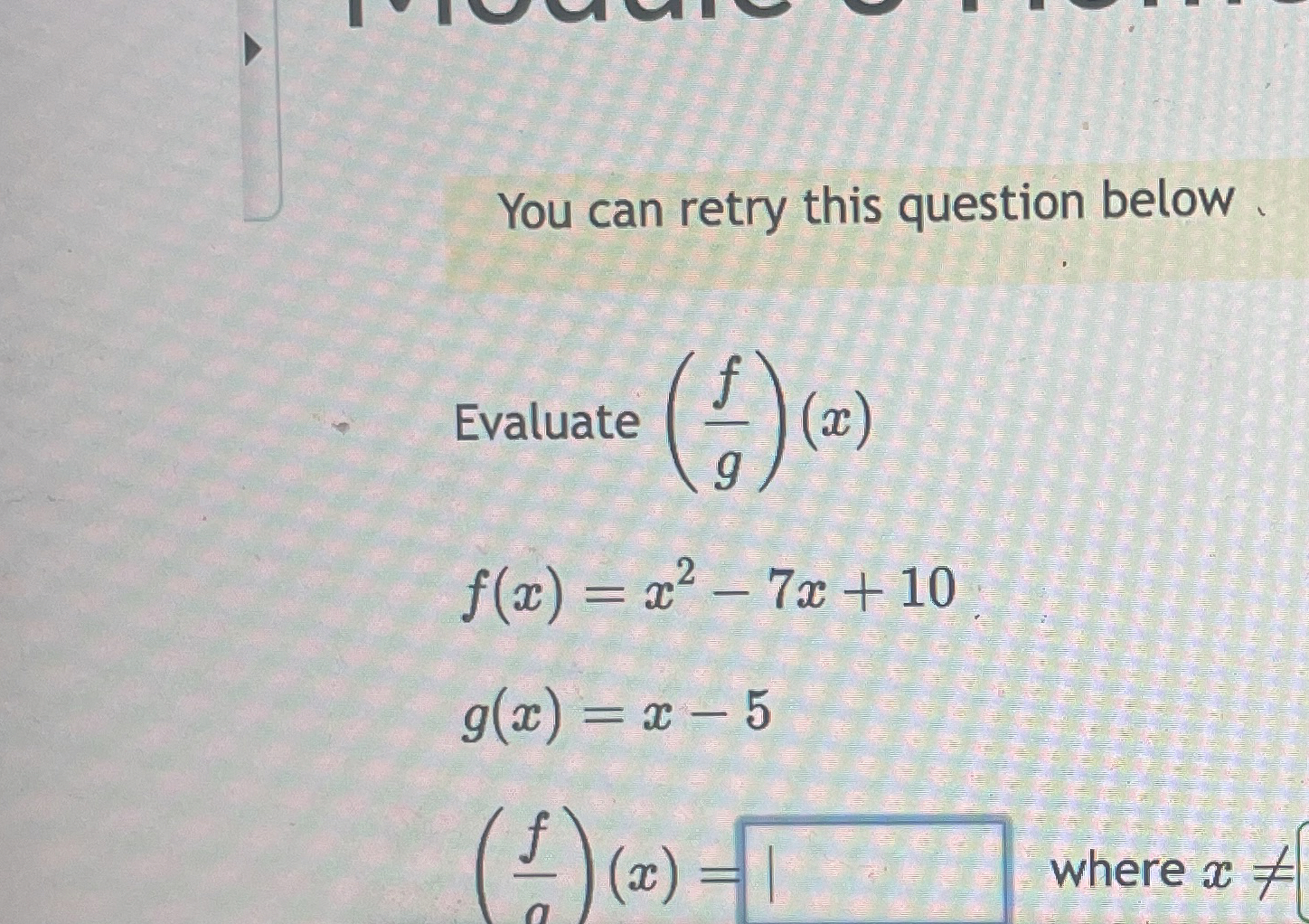 Solved You can retry this question below ﻿Evaluate | Chegg.com