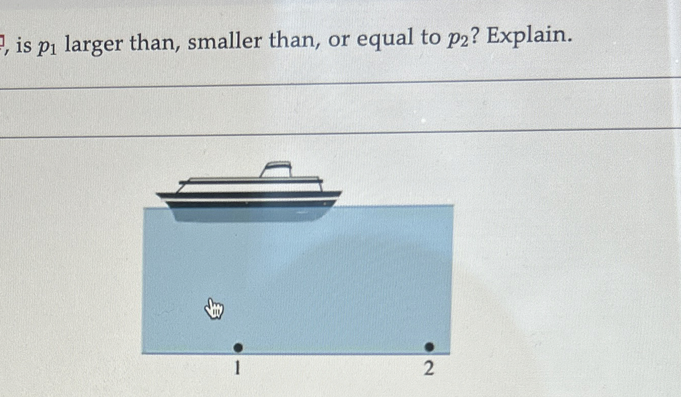 Solved is p1 ﻿larger than, smaller than, or equal to p2 ? | Chegg.com