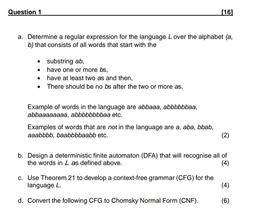 Solved a. Determine a regular expression for the language L | Chegg.com