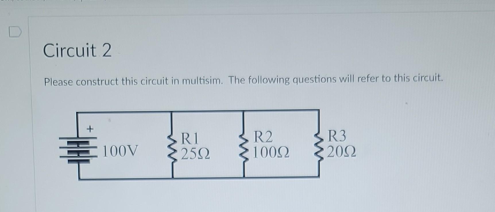 Solved Please construct this circuit in multisim. The | Chegg.com