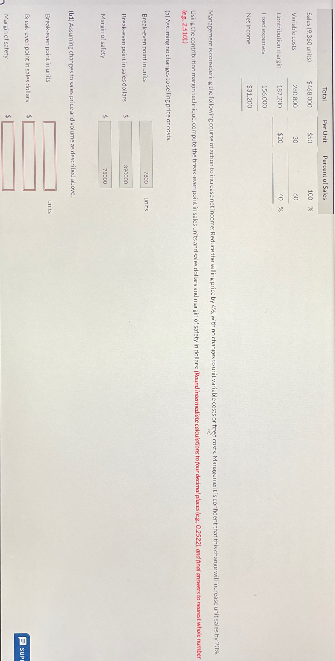 Solved \table[[x,Total,Per Unit,Percent of Sales],[Sales | Chegg.com