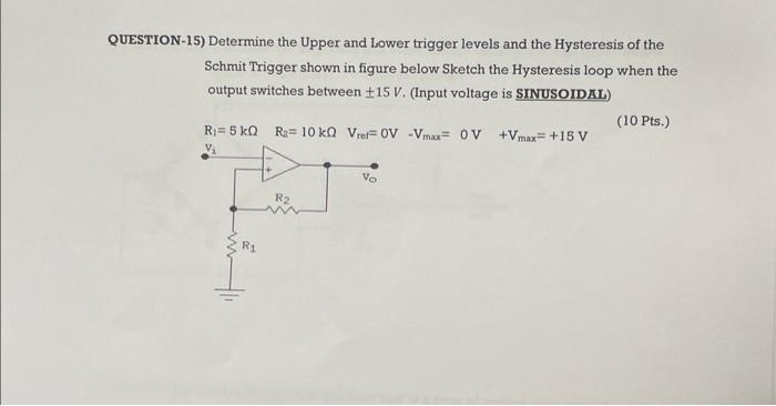 Solved IESTION-15) Determine the Upper and Lower trigger | Chegg.com