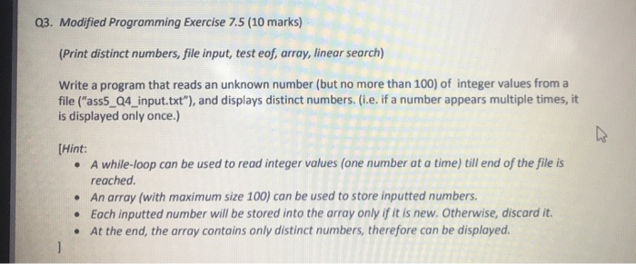 Solved Q3. Modified Programming Exercise 7.5 (10 marks) | Chegg.com