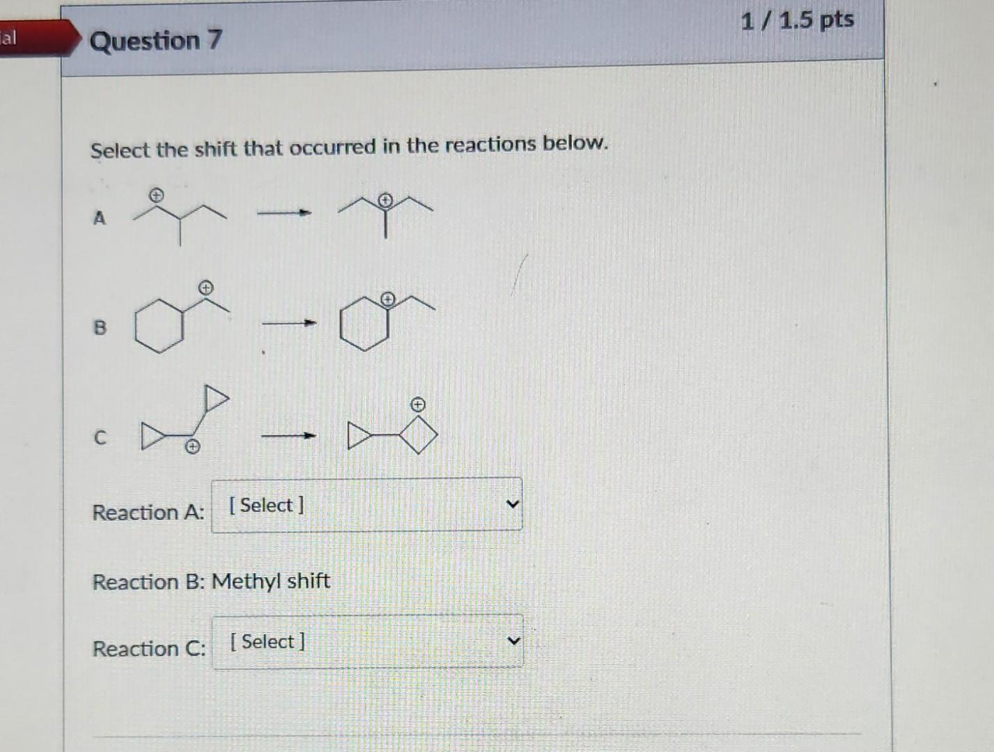 Solved Select the shift that occurred in the reactions | Chegg.com