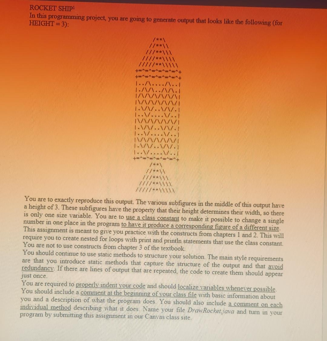 Solved ROCKET SHIIP1In this programming project, you are | Chegg.com