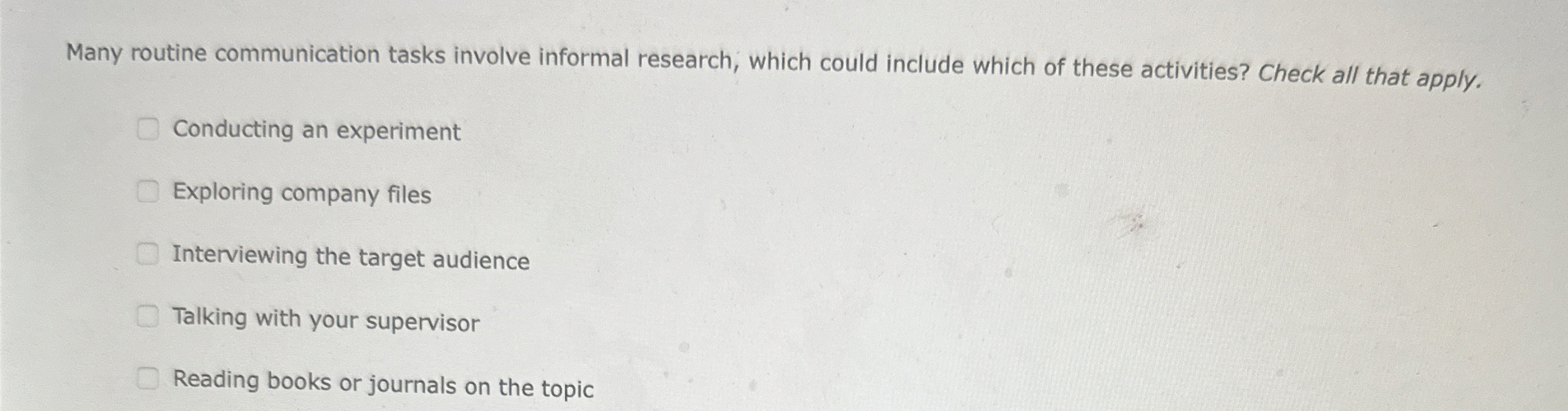 Solved Many routine communication tasks involve informal | Chegg.com