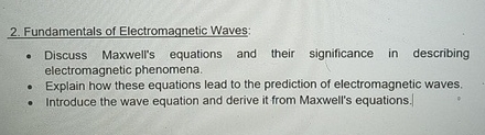 Solved Fundamentals of Electromagnetic Waves:Discuss | Chegg.com