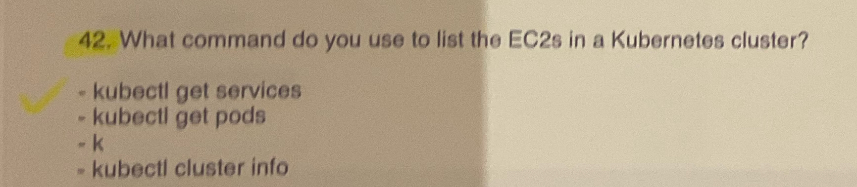 Solved What command do you use to list the EC2s in a | Chegg.com