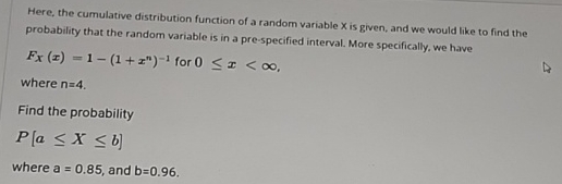 Solved Here, the cumulative distribution function of a | Chegg.com
