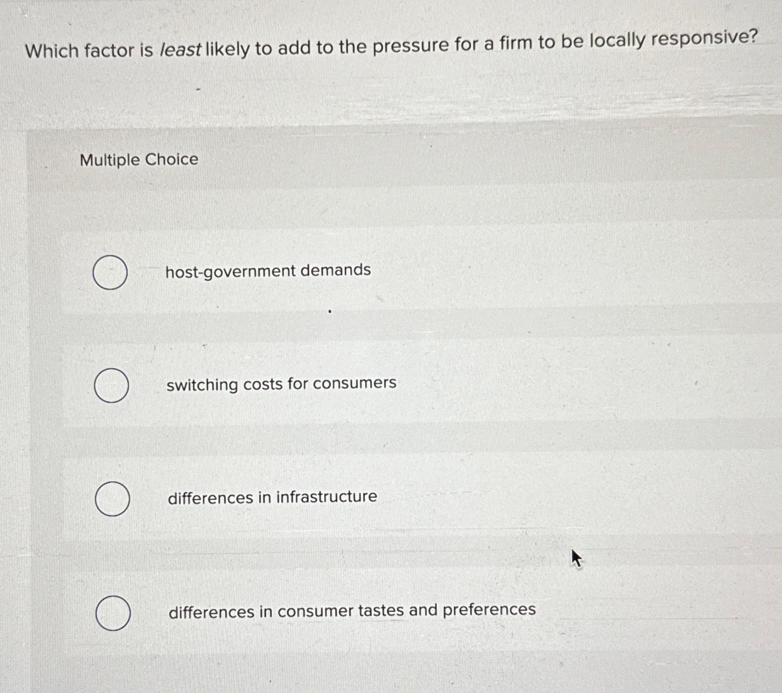 Solved Which factor is least likely to add to the pressure | Chegg.com